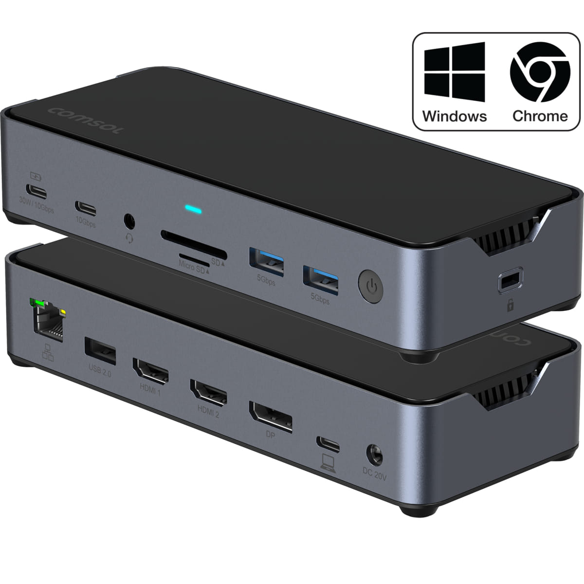 Comsol Triple Monitor USBC 14 Port Docking Station