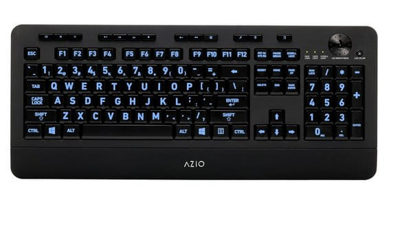 Azio Large Print 5C Keyboard USB English Black