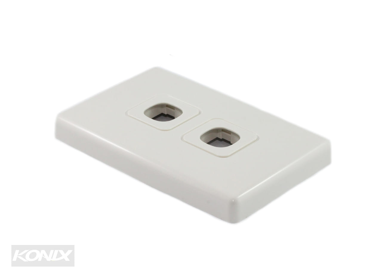 2-Port Australian Style RJ45 Wall Plate