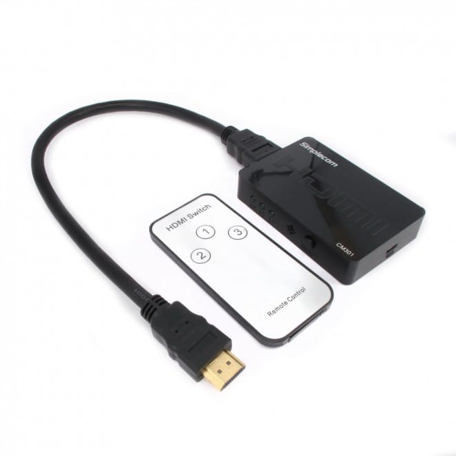 Simplecom 3 Way HDMI Switch with Remote