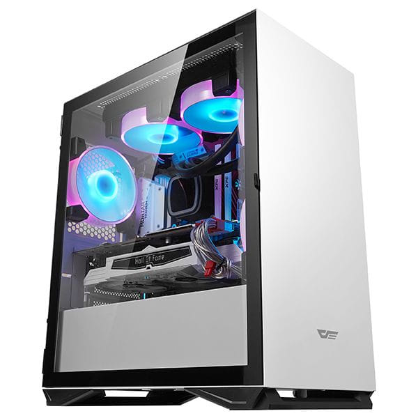 Dark Flash DLM22 PC Case Tempered Glass Micro-ATX - White