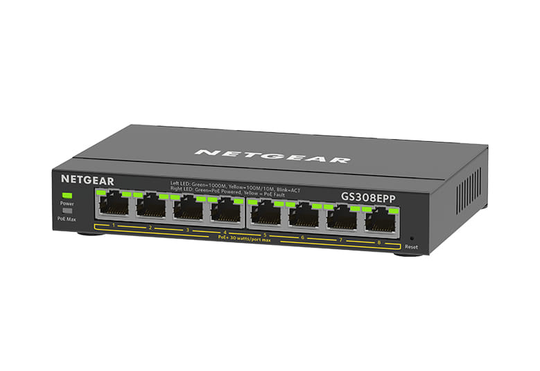 NETGEAR 8 Port Gigabit Ethernet PoE+ Smart Managed Plus Switch