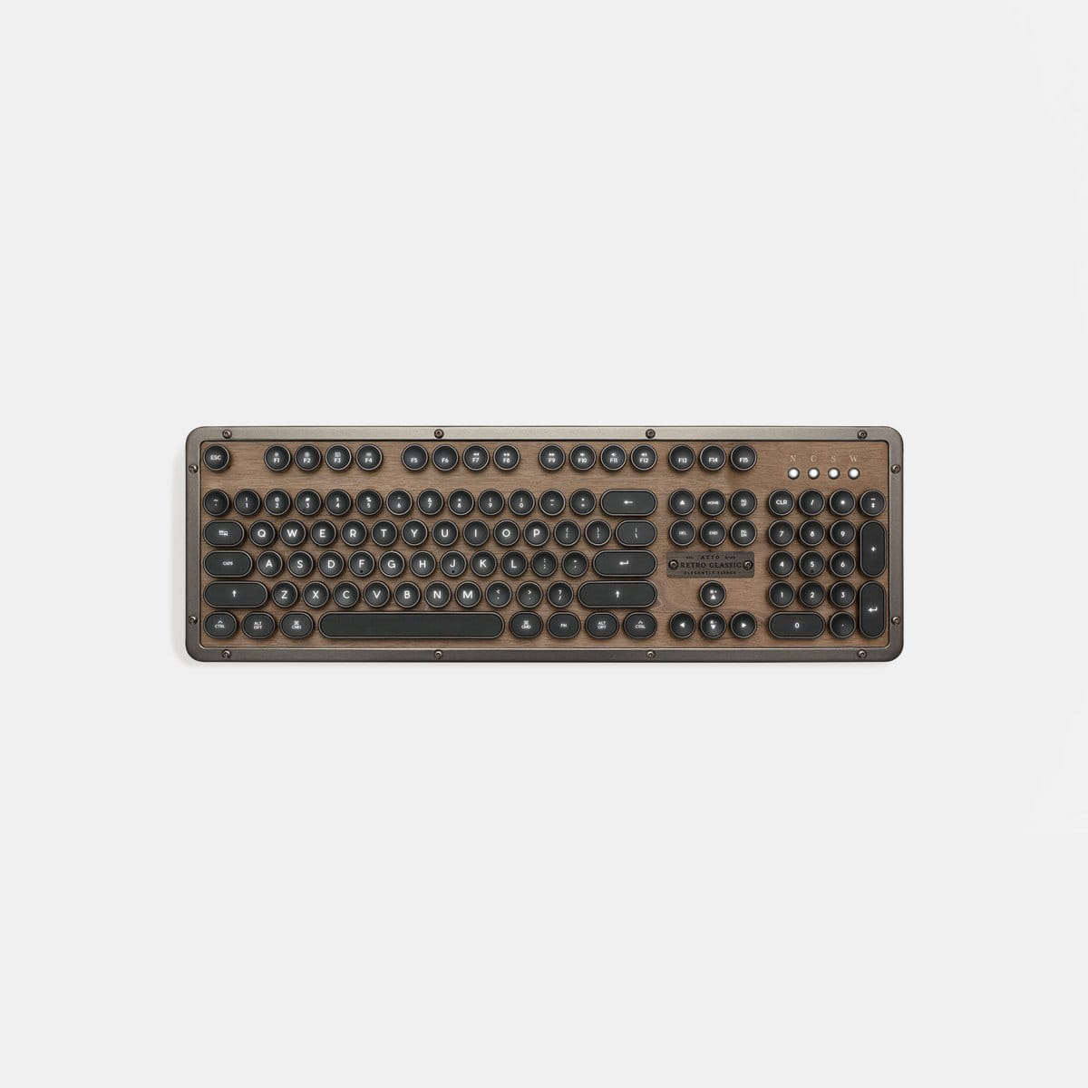 Azio Retro Classic Keyboard USB + Bluetooth Black, Brown