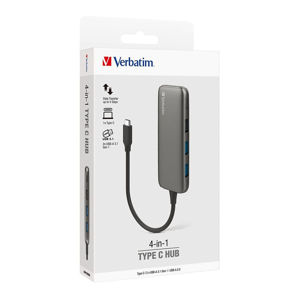 Verbatim USB-C Hub With USB3 1X USB-C-Port -Grey