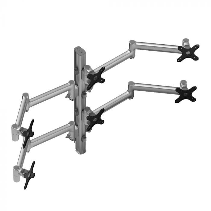 Atdec Six Monitor Arm 750mm Post Desk Silver
