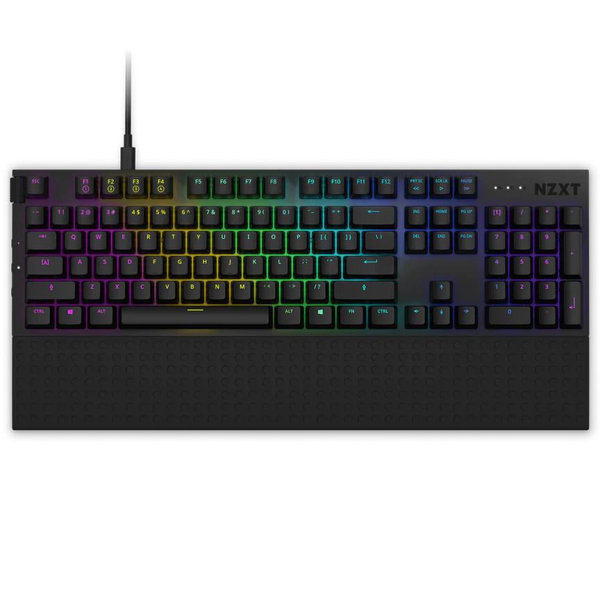 NZXT Keyboard Full Size USB Mechanical Gateron Red Switches - Black