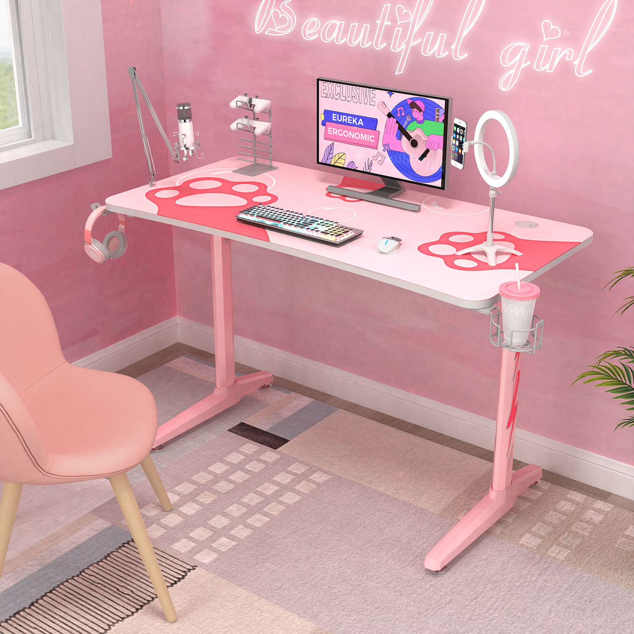 Eureka pink desk store