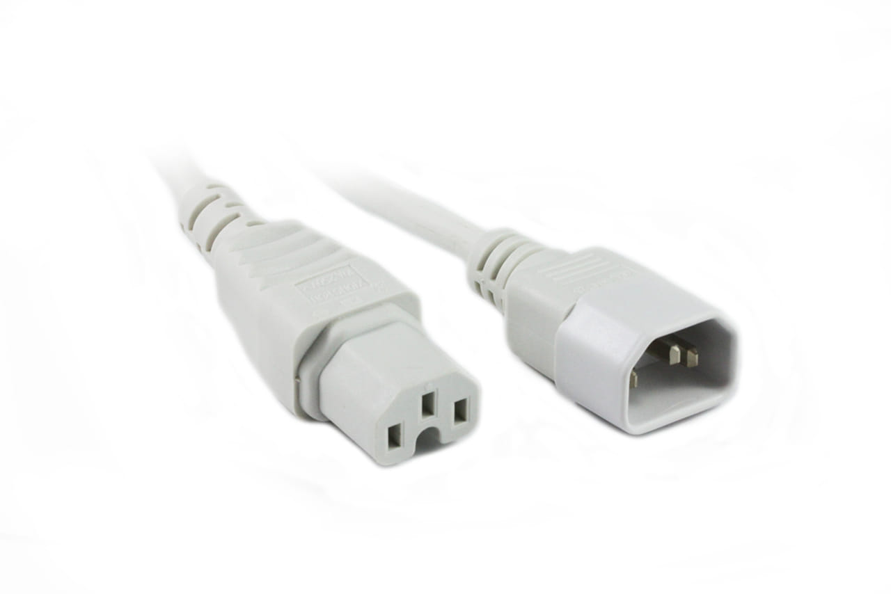 3M IEC C14 to C15 High Temperature Power Cable White