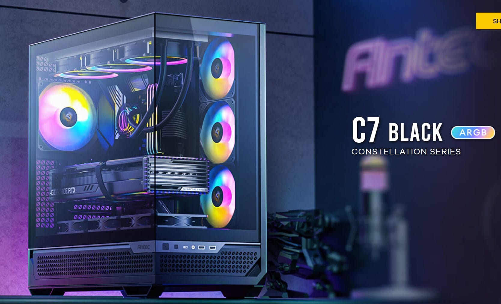 Antec C7-ARGB E-ATX Panoramic 270 View Black Case