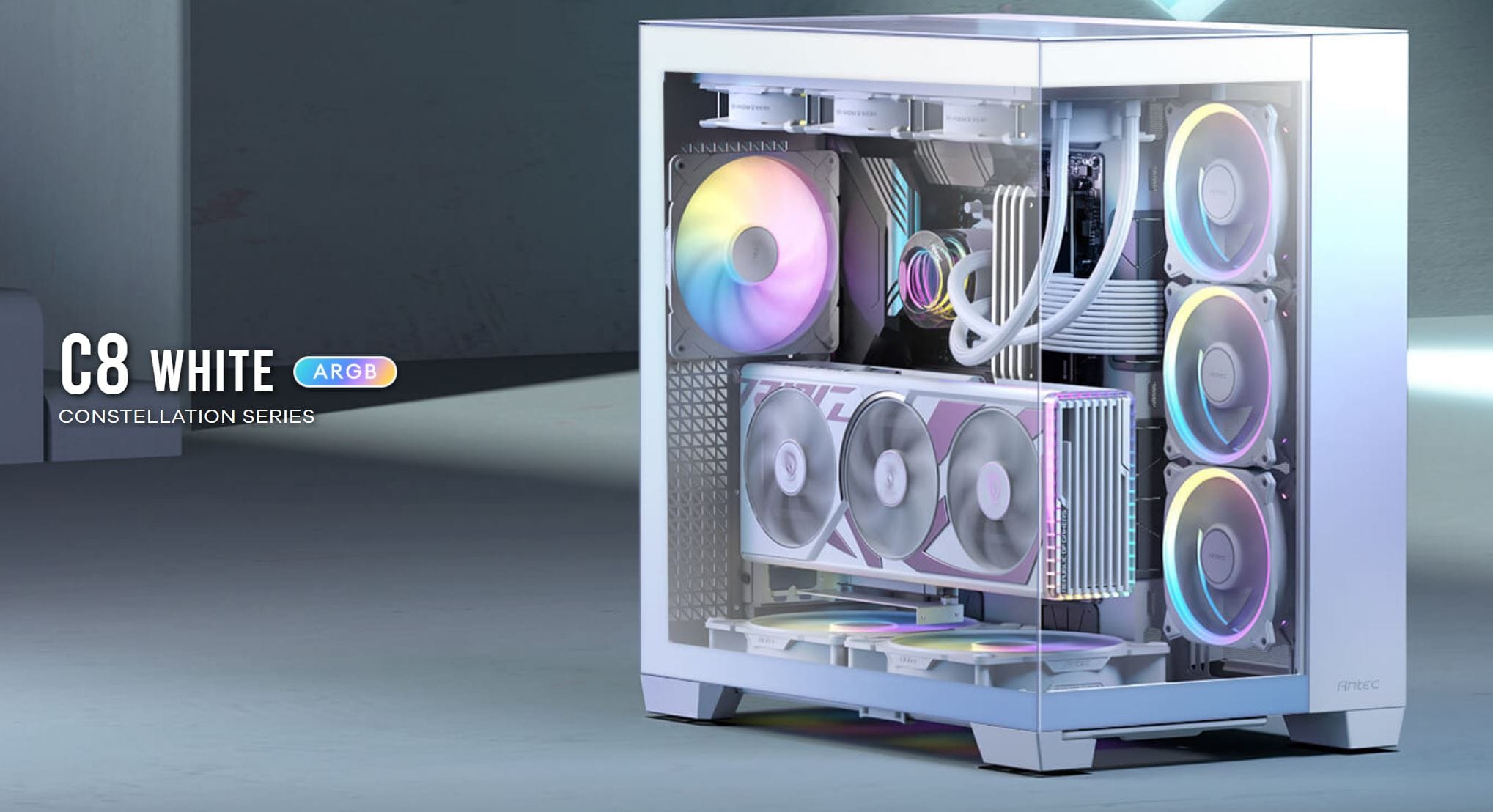 Antec C8 ARGB E-ATX Computer Case - White