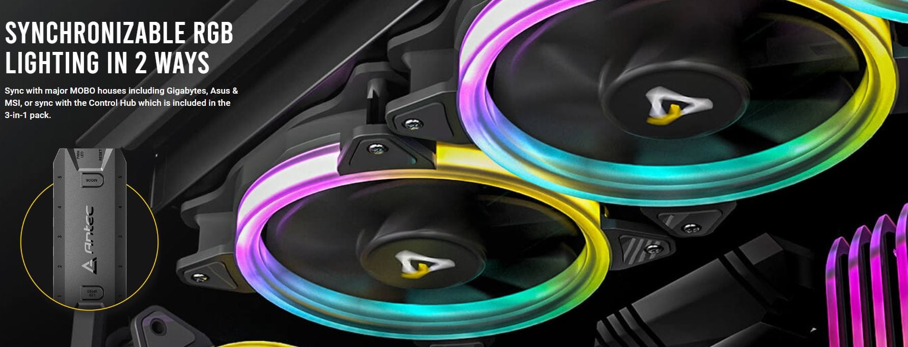 Antec Neon 12 ARGB 3PK Full Spectrum ARGB Fan