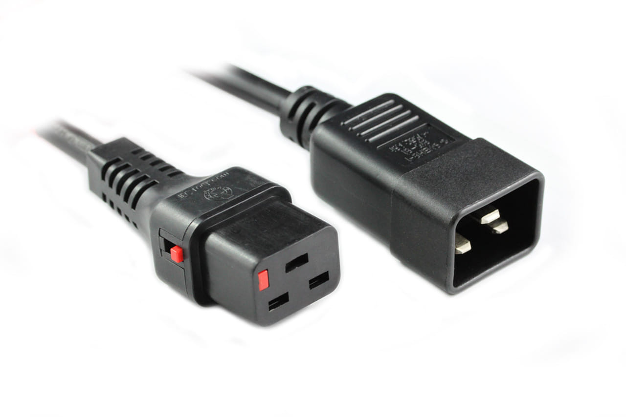 2M IEC C20-C19 Power Cable with IEC Lock
