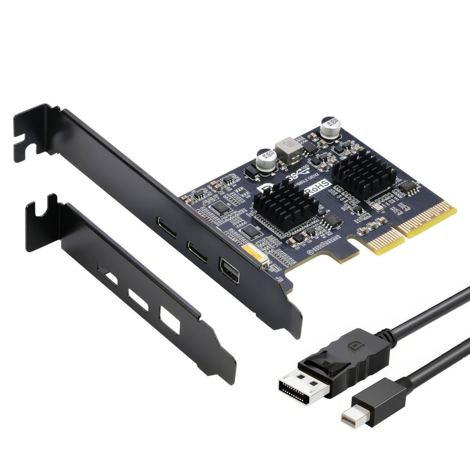 Simplecom PCIe x4 to 2P USB-C 3.2 With Expansion Card