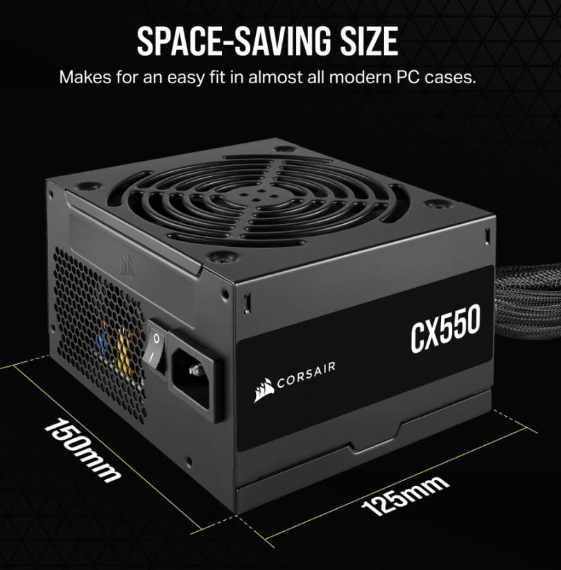 Corsair CX Series CX550 550 Watt 80+ Bronze Power Supply Unit