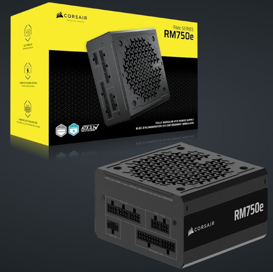 Corsair RM750e Fully Modular Cybernetics Gold ATX 3.1 Power Supply Unit