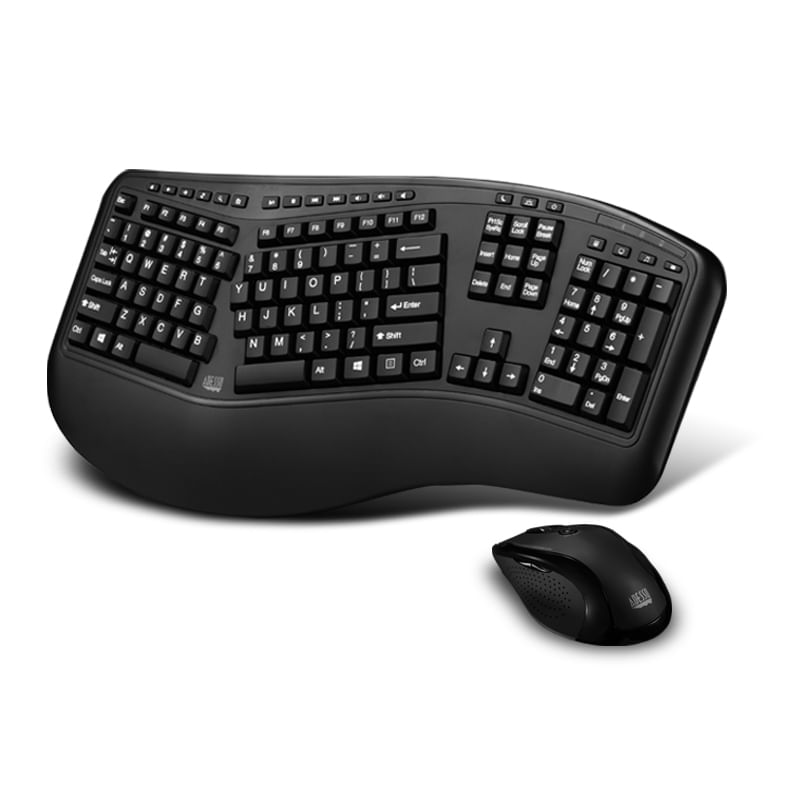 Adesso Tru-Form Media 1500 - Wireless Ergonomic Keyboard & Laser Mouse
