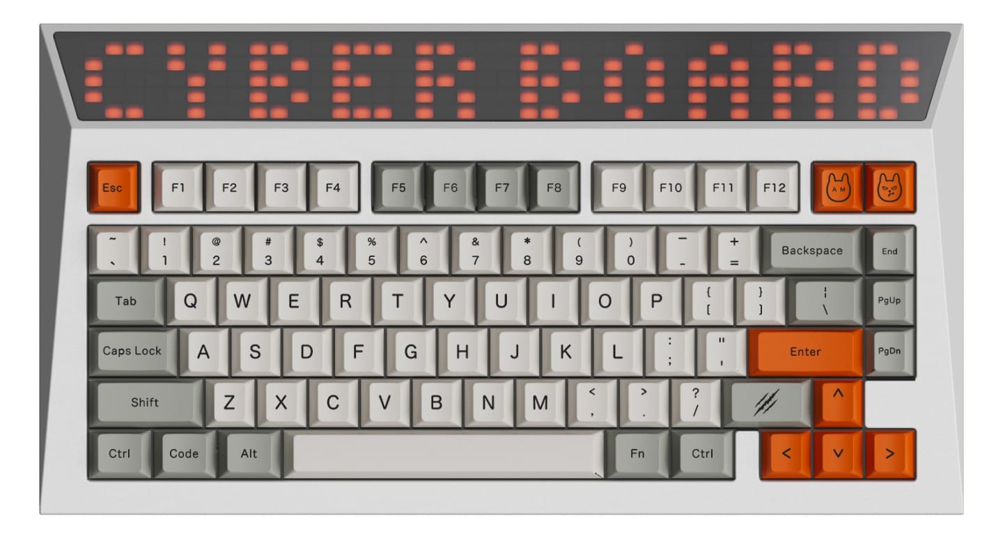Angry Miao CYBERBOARD R4 Mechanical Keyboard Cloud White - Icy Silver ...