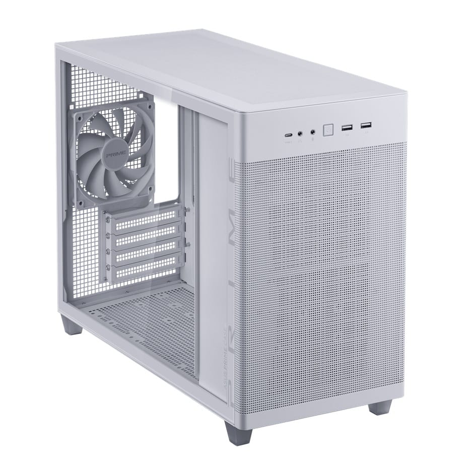 ASUS Prime AP201 Tempered Glass Micro-ATX Computer Case - White