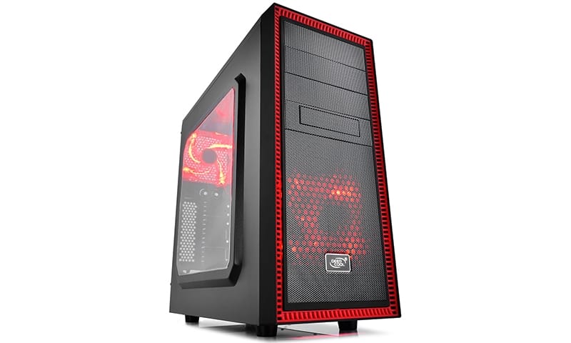 Deepcool Tesseract SW-RD Mid Tower Chassis Case - Black And Red