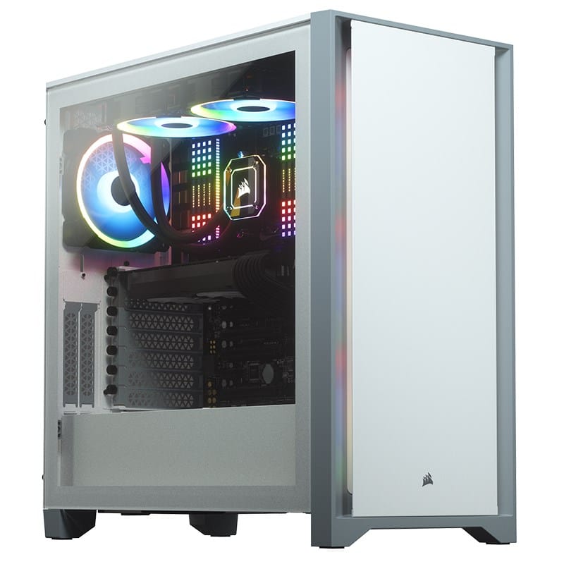 Corsair 4000D Airflow Solid Front ATX Tempered Glass Computer Case - White