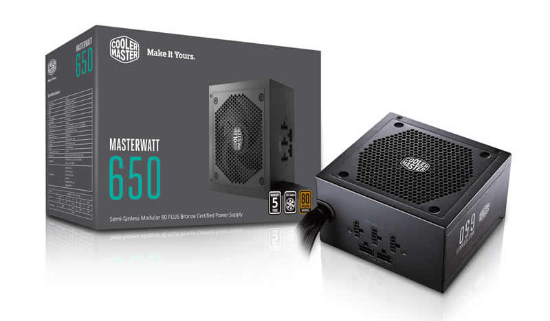 Cooler Master MasterWatt 650 Semi-fanless Modular 80 PLUS Bronze ...