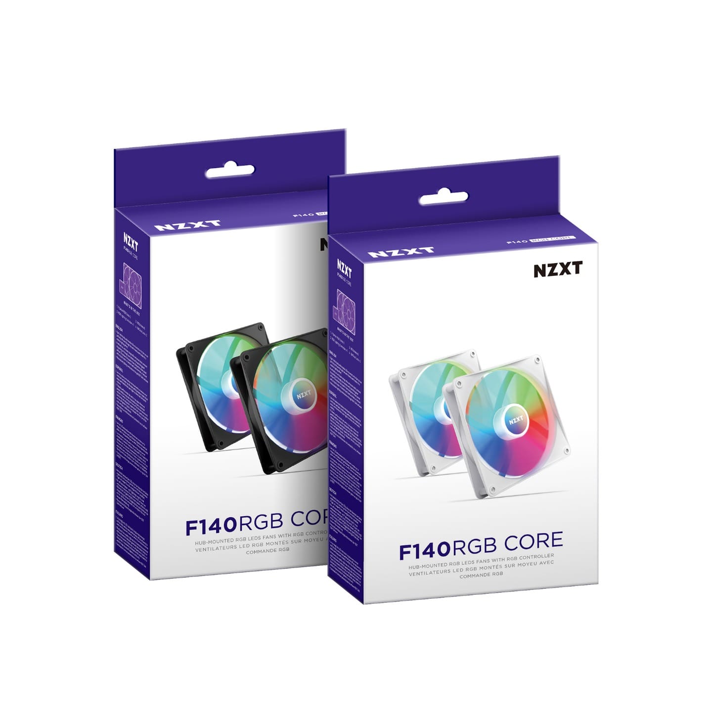NZXT F140RGB Core 140mm RGB Fans Twin Pack White
