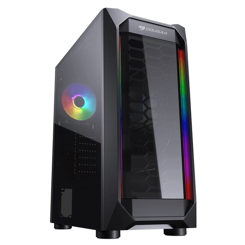 Cougar Tempered Glass Mid Tower Case with Dual RGB Strips 1X 120mm RGB ...