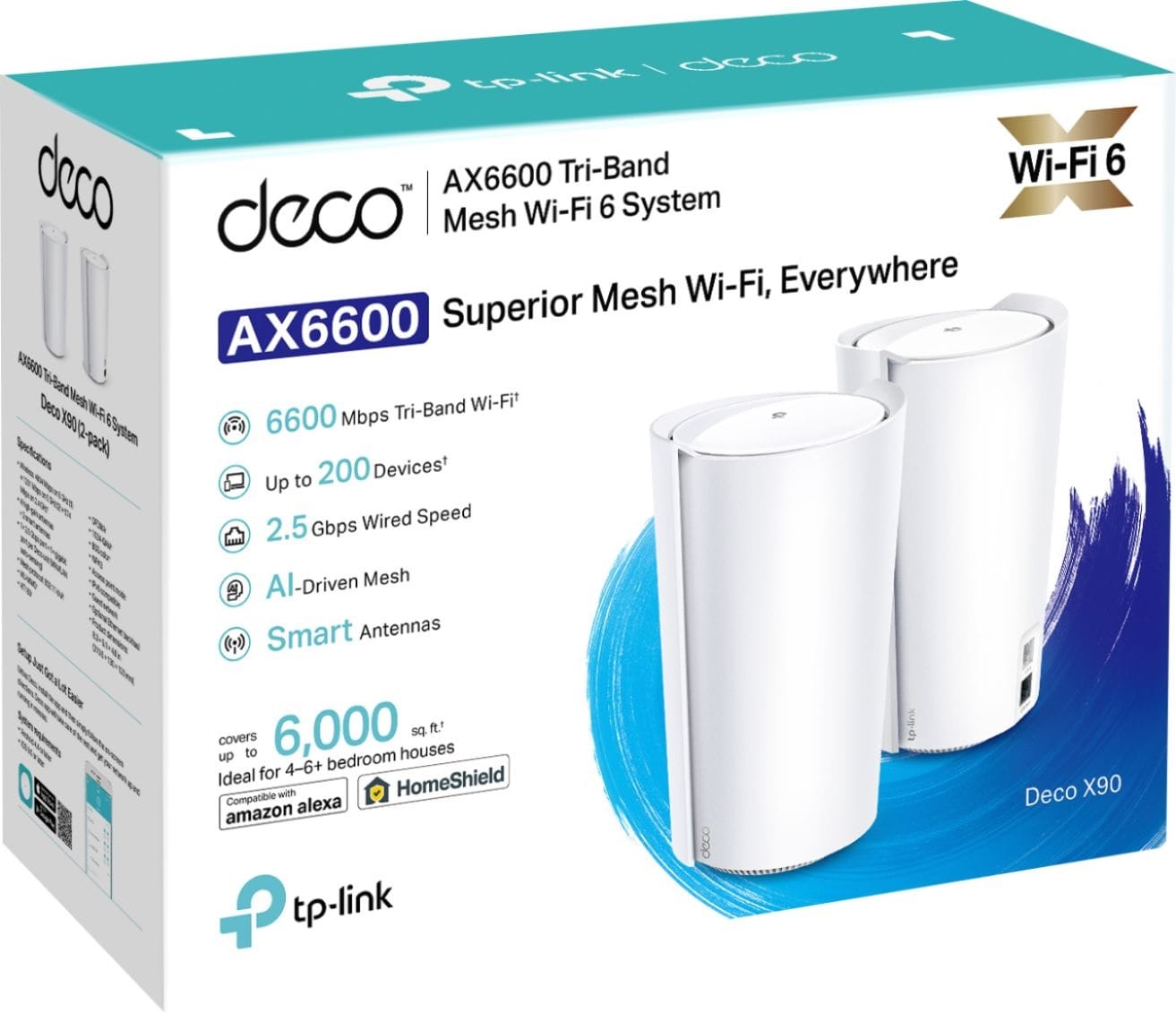 TP-Link Deco X90 AX6600 Whole Home Mesh Wi-Fi System 2-Pack