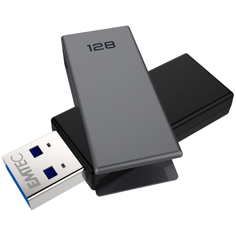 Emtec 128GB C350 Brick Model USB 3.1 Flash Drive- Grey