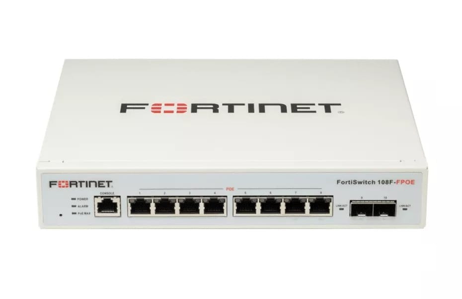 Fortinet FortiSwitch-108F-FPOE 8GE+2SFP 130W PoE Switch
