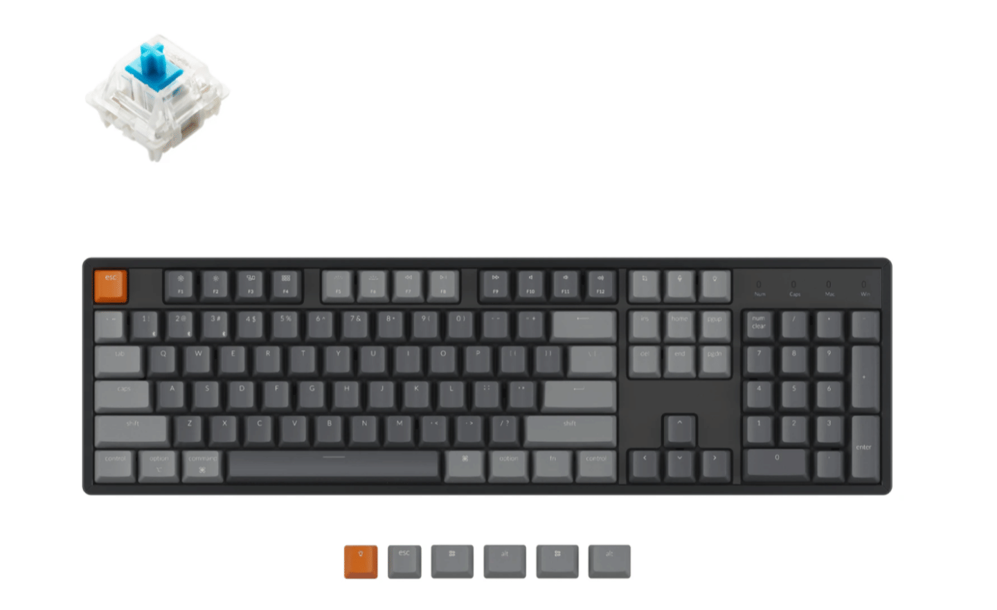 Keychron K10 Bluetooth RGB Backlit Wireless/Wired Mechanical Keyboard ...