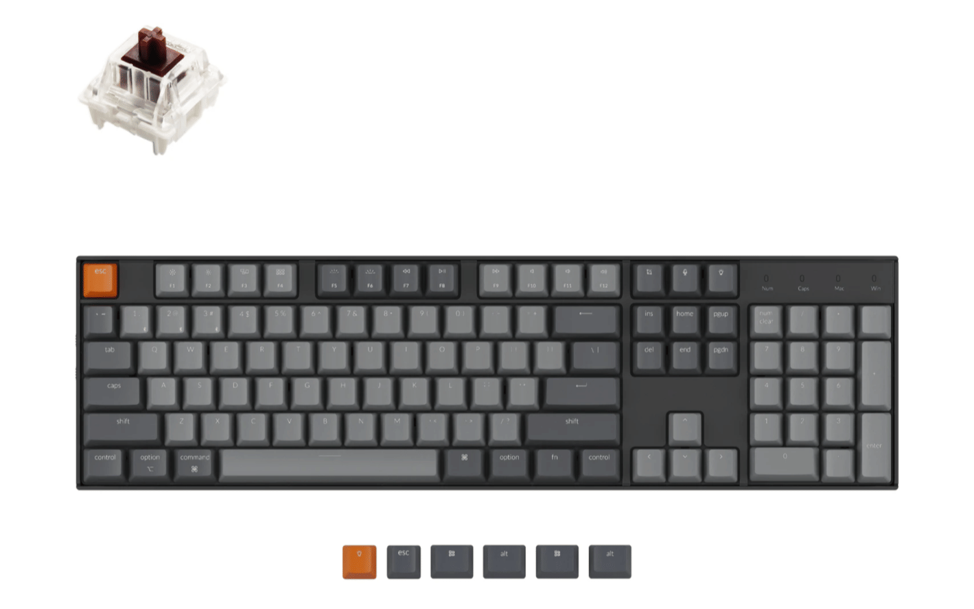 Keychron K10 Bluetooth Hot-Swappable RGB Backlit Wireless/Wired 104 ...