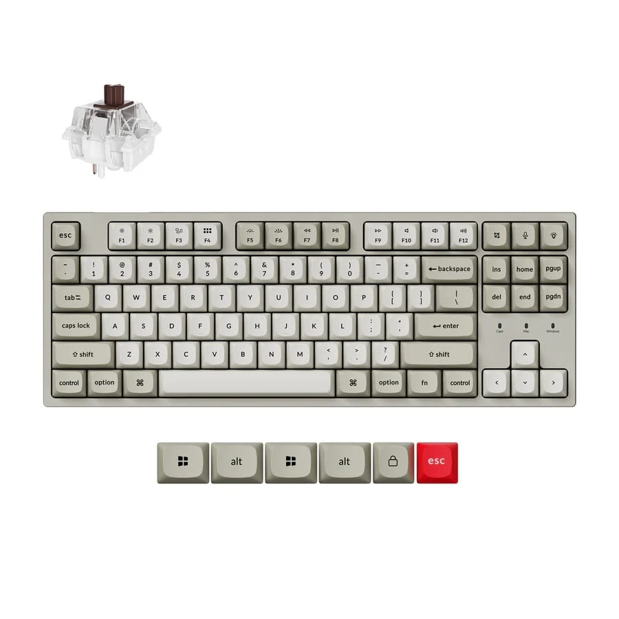 Keychron C1 Pro 8K QMK Wired Mech Keybrd RGB Brown