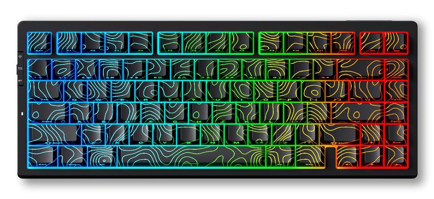 MCHOSE G75 Pro RGB Black Topographic Wireless Mechanical Keyboard ...