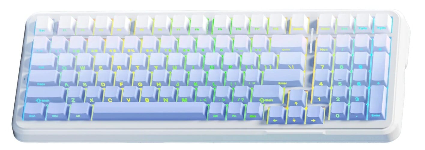 MCHOSE K99 RGB Glacier Gradient Wireless Mechanical Keyboard - Icy ...