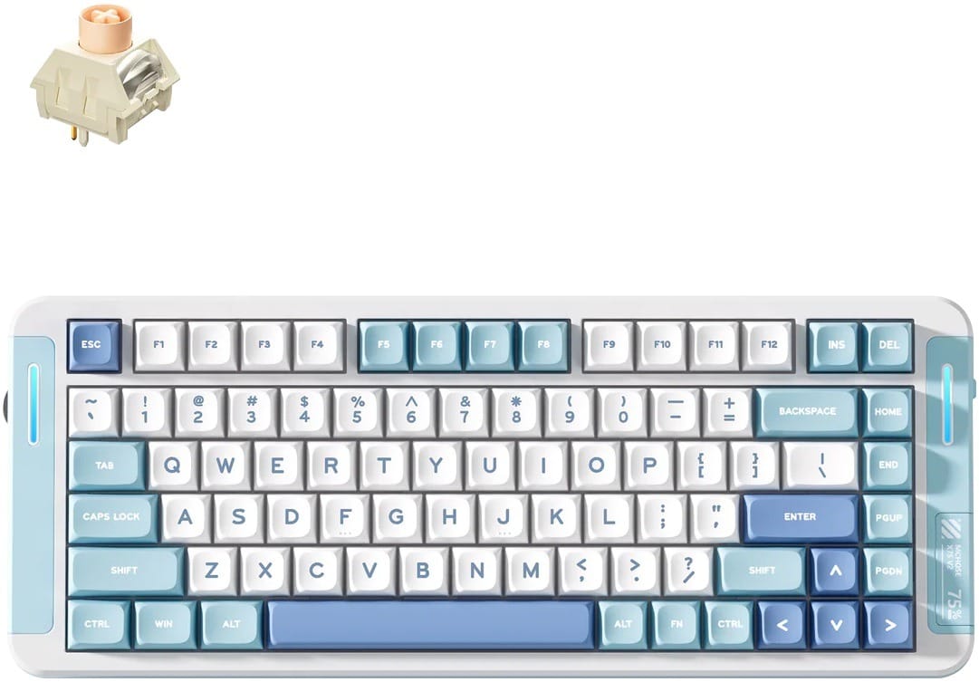 MCHOSE X75 V2 RGB Blue Wireless Mechanical Keyboard - Ice Cream Switch