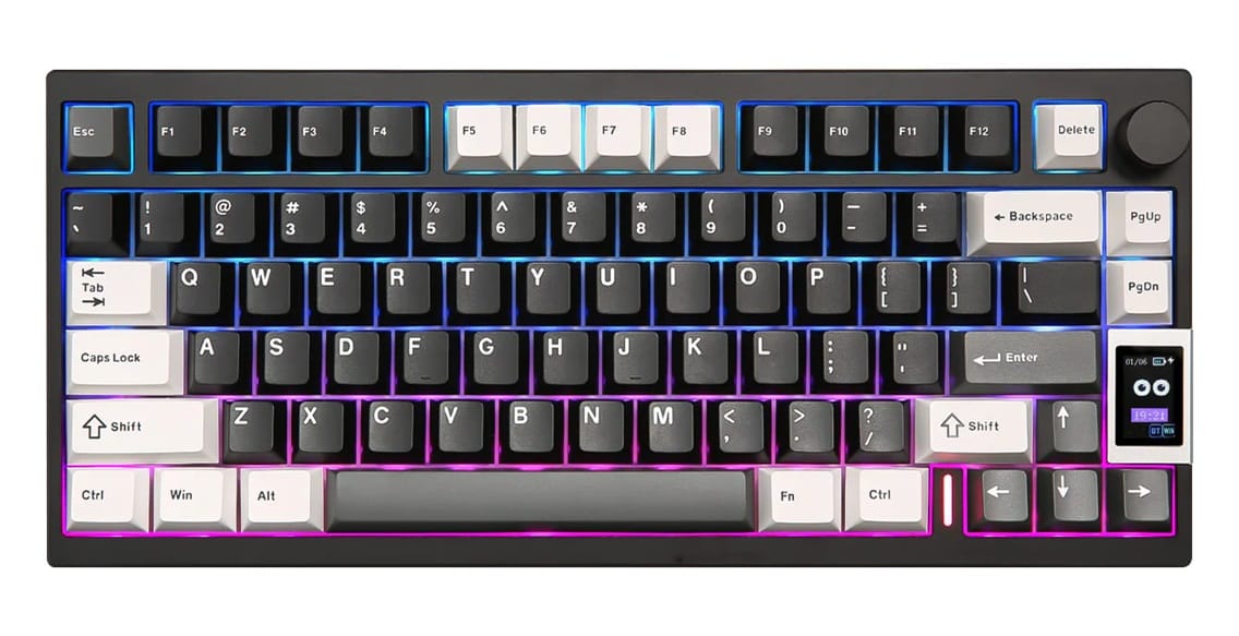 YUNZII AL80 QMK/VIA RGB Wireless Mechanical Black Keyboard - Gateron ...