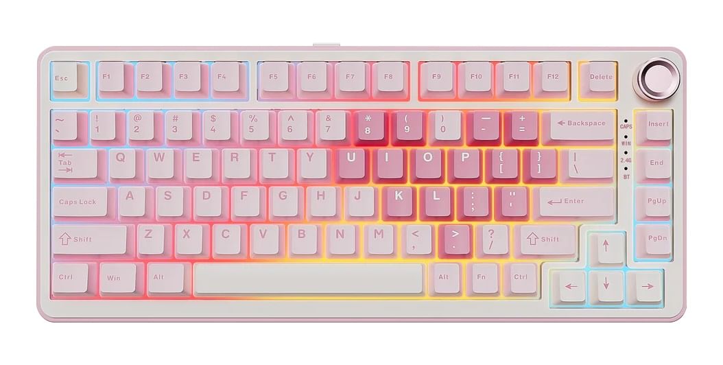 YUNZII B75 Pro QMK/VIA Wireless Mechanical Tri-Mode Hot-Swap Pink ...