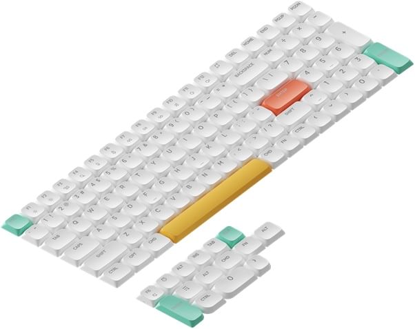 Nuphy Low-Profile nSA Shine-through PC Keycaps - White