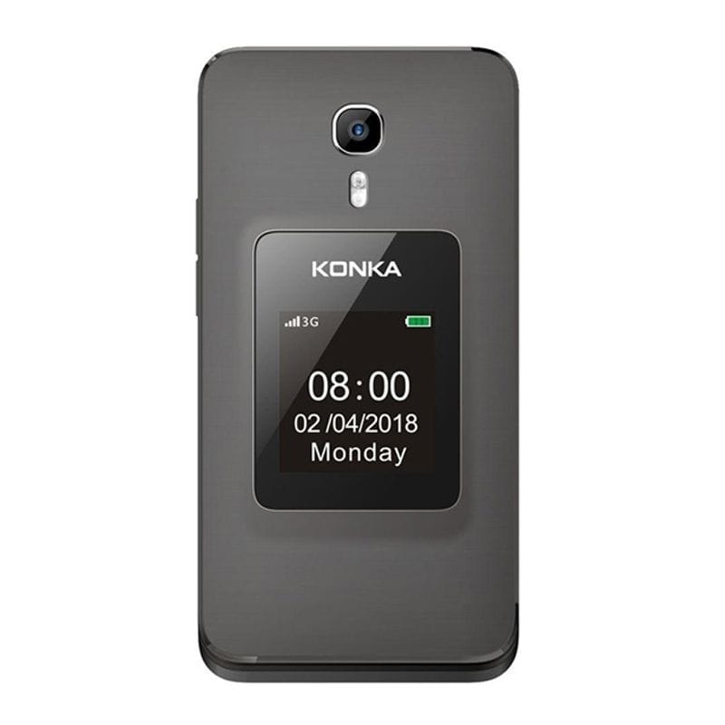 Konka FP1 (3G, Keypad, Flip Phone) - Space Grey