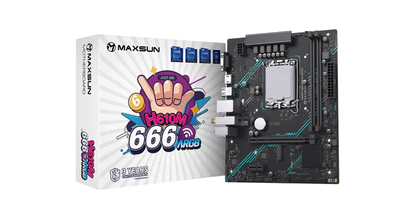 MAXSUN H610M 666 WIFI6 ARGB LGA 1700 Micro-ATX Motherboard