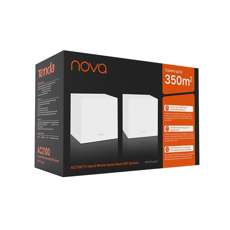 Tenda MW12 Nova Tri-band Wi-Fi System 2-Pack