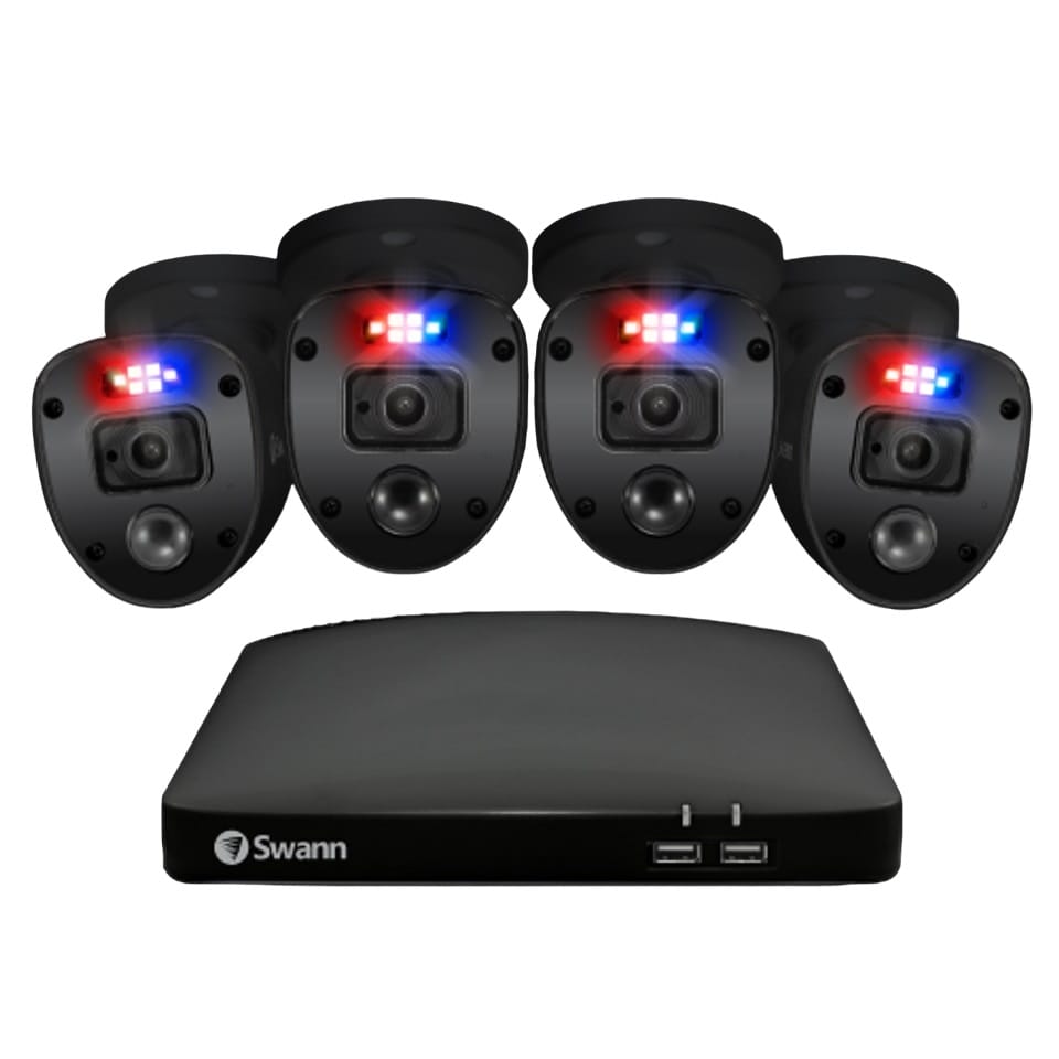 Swann Black Enforcer 4 Camera 4 Channel 1080p FHD DVR Security System