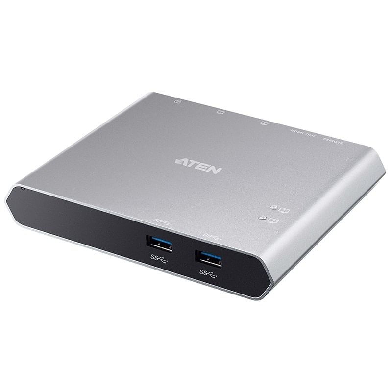 Aten 2-Port USB-C KVM Switch (Dock) with Power Pass-through
