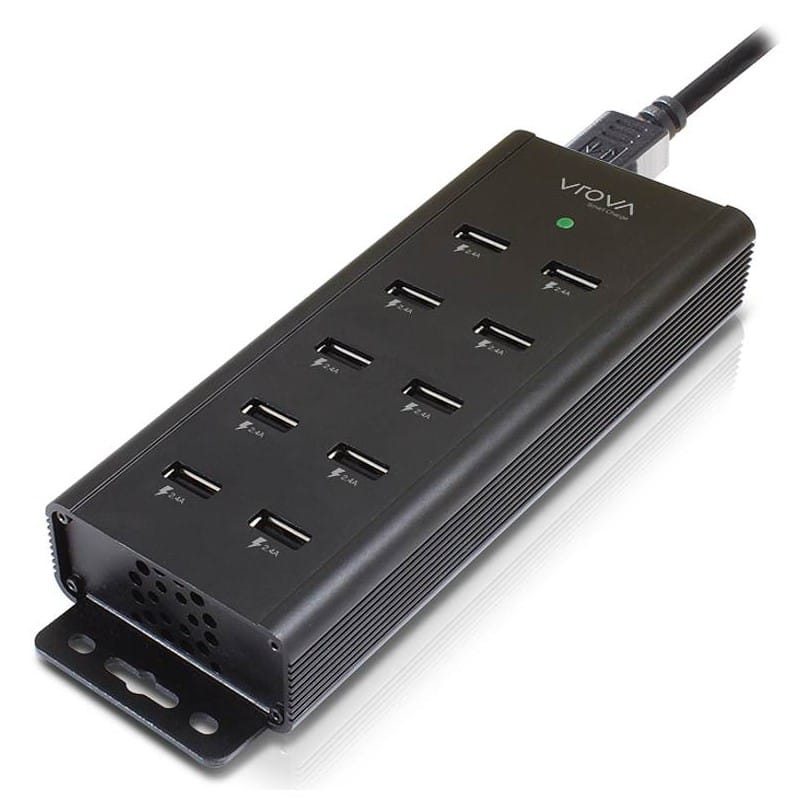 VROVA 10-Port USB-Charger with Smart Charge - 10 x 2.4A Outputs (100W ...