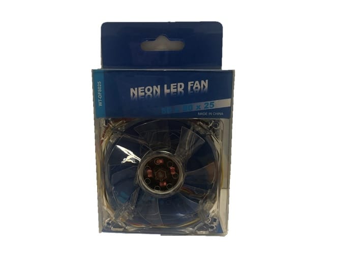 WideTech 80mm Neon 4 Colours LED Fan - Clear