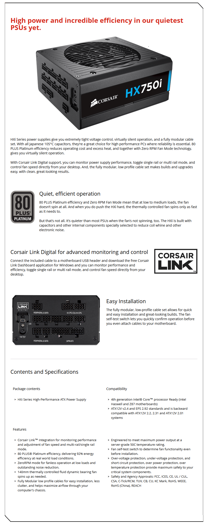 Corsair HX750i 750W Power Supply