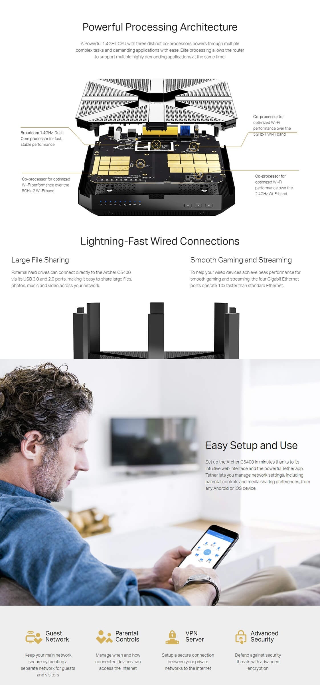 TP-Link Archer C5400 AC5400 Tri-Band MU-MIMO Gigabit Router