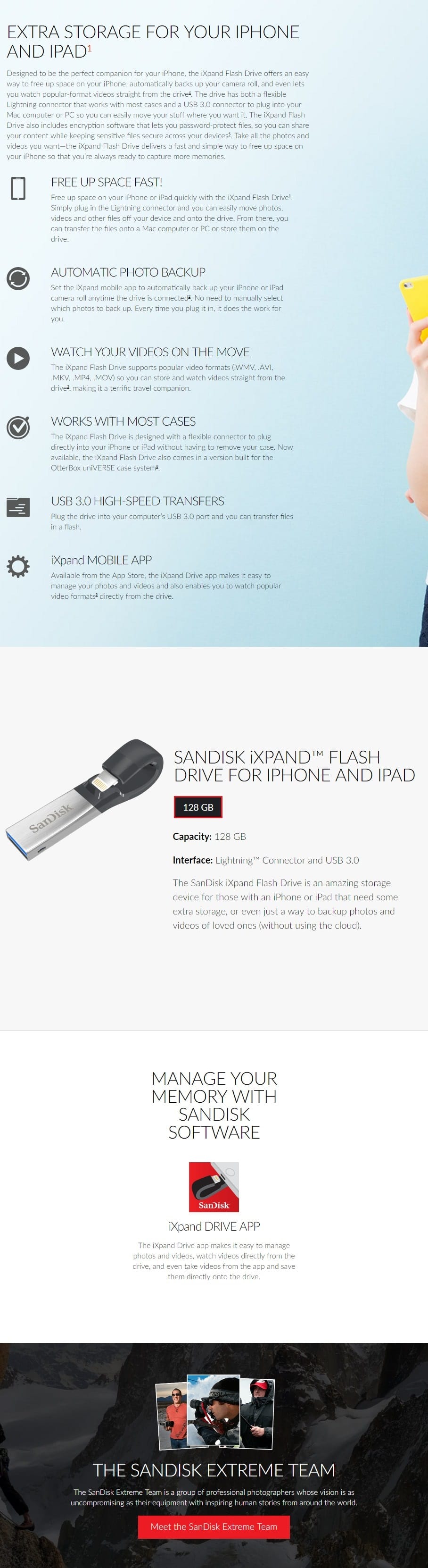 SanDisk iXpand IOS 128GB Flash Drive