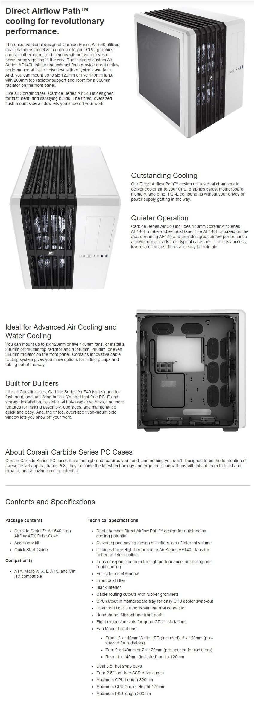 Corsair Carbide Air 540 White Cube Case